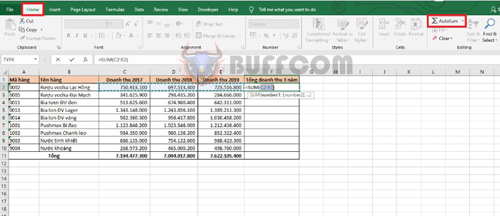 4 Ways To Sum Horizontally In Excel