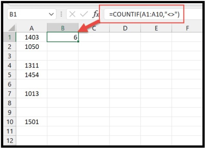 How To Count Non Blank Cells In Excel